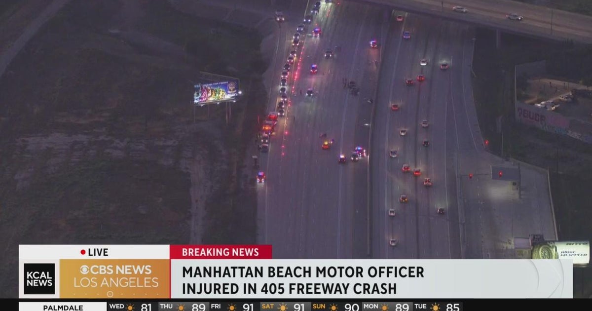 Manhattan Beach officer injured in 405 Freeway crash in Carson - CBS ...
