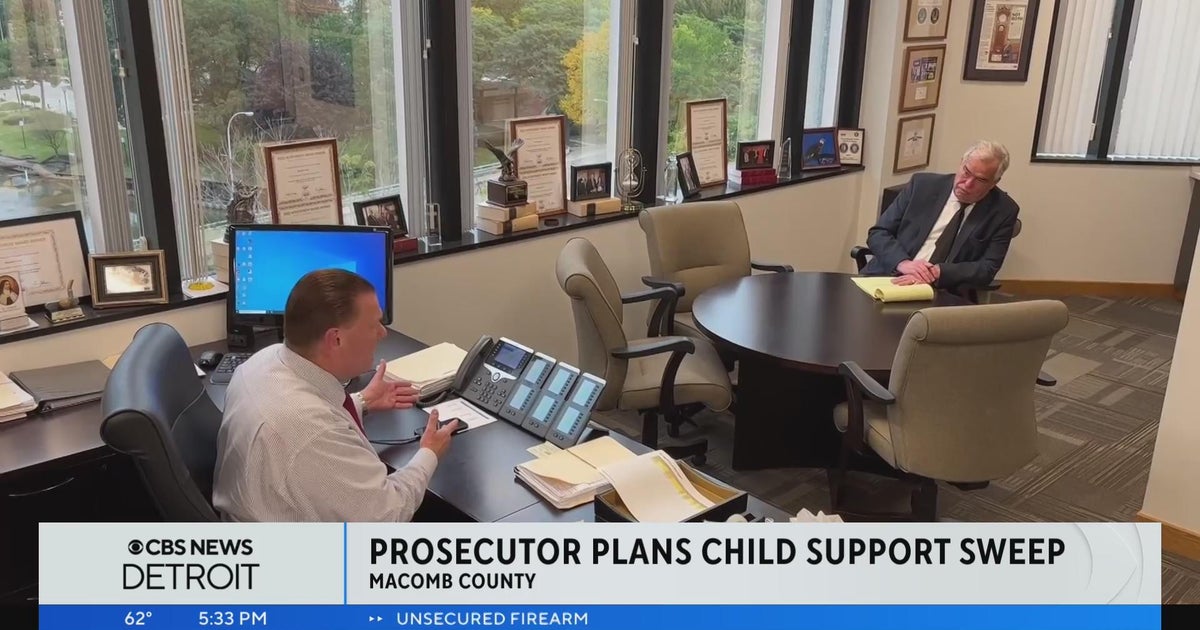 Macomb County prosecutor plans back child support arrest sweep - CBS ...