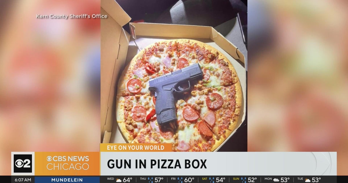 Photo: Gun in a pizza box - CBS Chicago