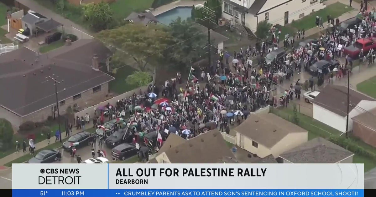 Thousands rally in Dearborn to support Palestine - CBS Detroit