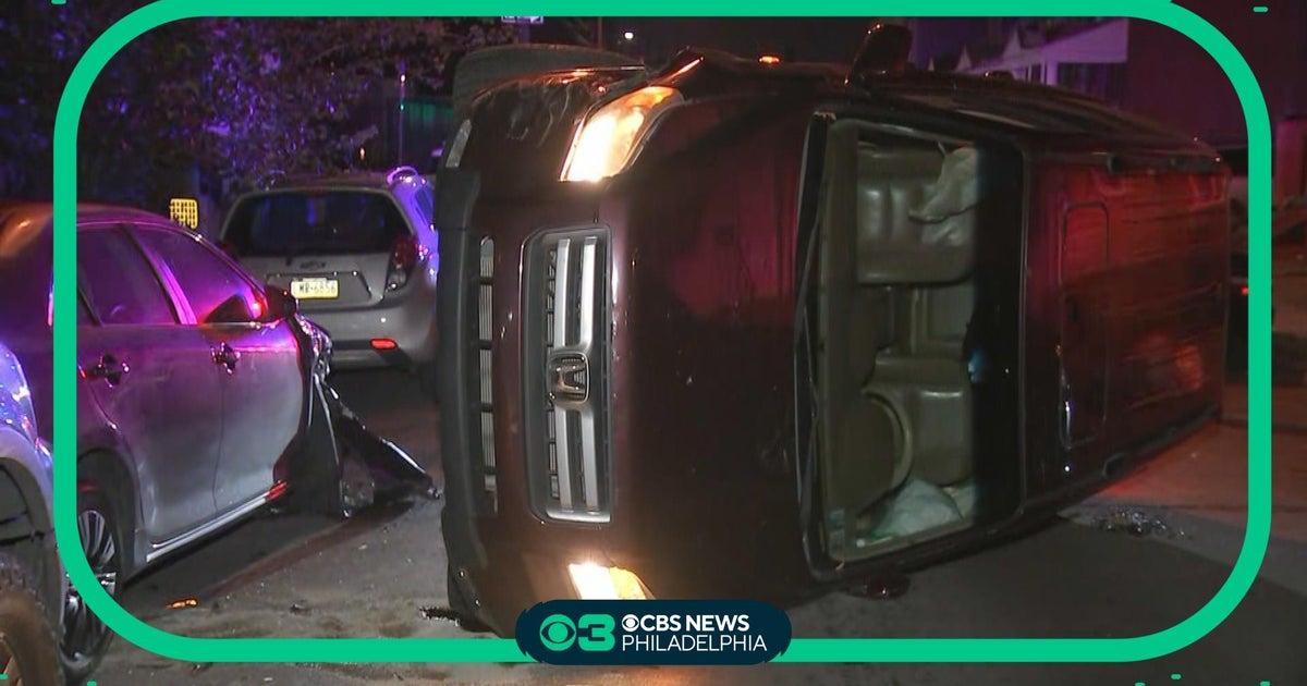 Wrong way crash and hit in run in Harrowgate - CBS Philadelphia