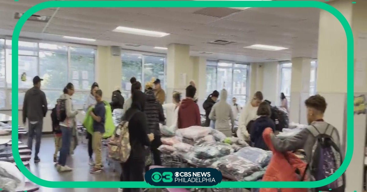 Hundreds of students get new winter jackets at Mayfair Elementary coat drive - CBS Philadelphia
