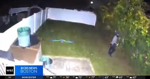 Video shows masked man lurking in Belmont backyards - CBS Boston Video shows masked man lurking in Belmont backyards - CBS Boston