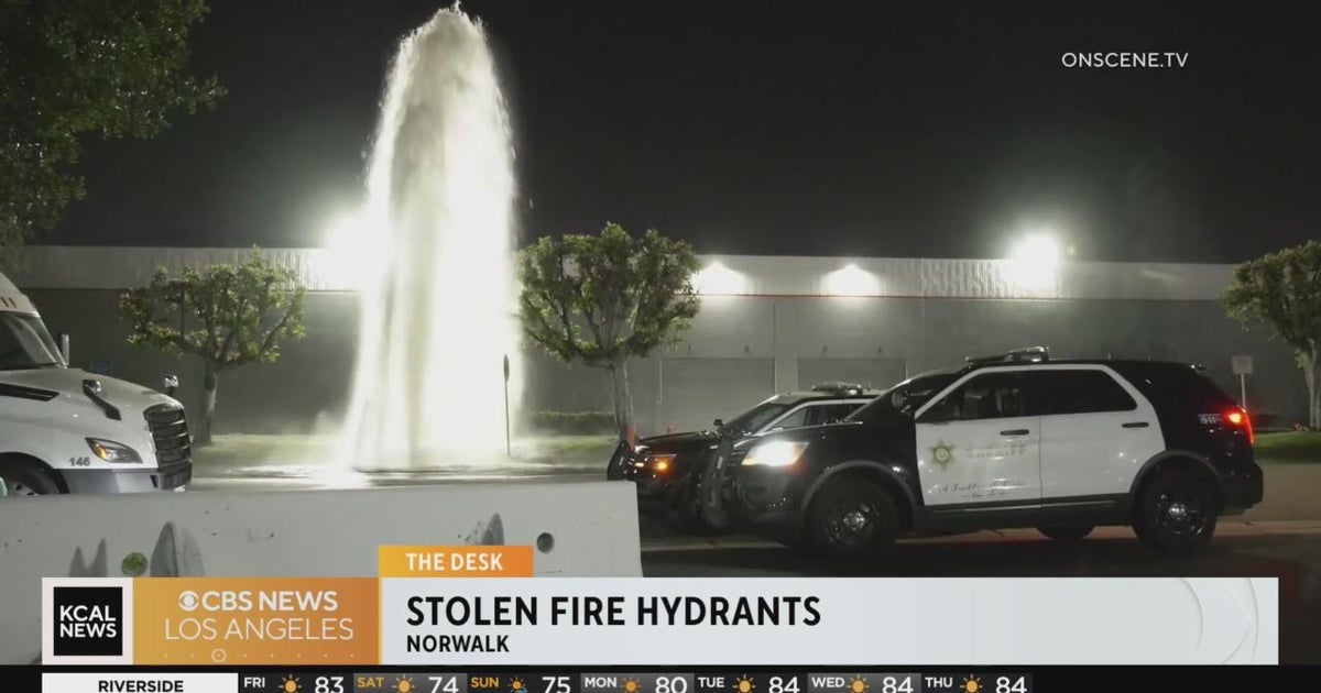 Four fire hydrants in Norwalk stolen overnight - CBS Los Angeles