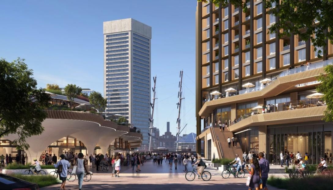 Design plans unveiled for Baltimore Harborplace redevelopment - CBS ...
