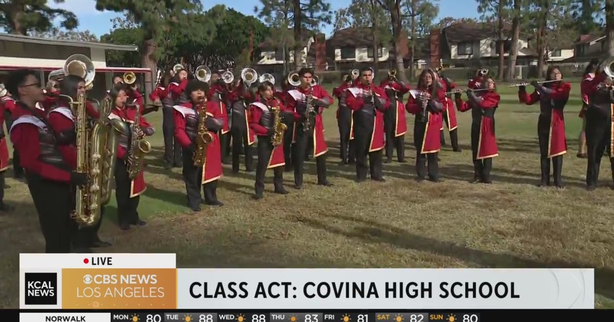 Covina High School marching band and color guard show their stuff ...