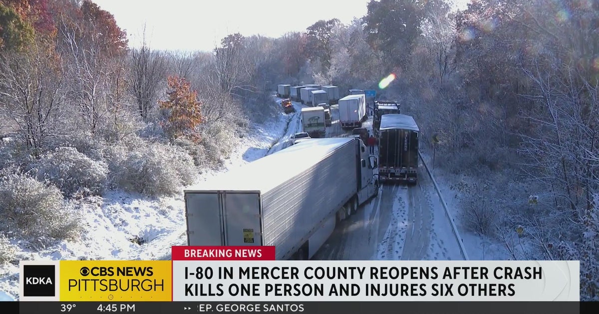 1 killed, 6 injured in crash on I-80 in Mercer County - CBS Pittsburgh