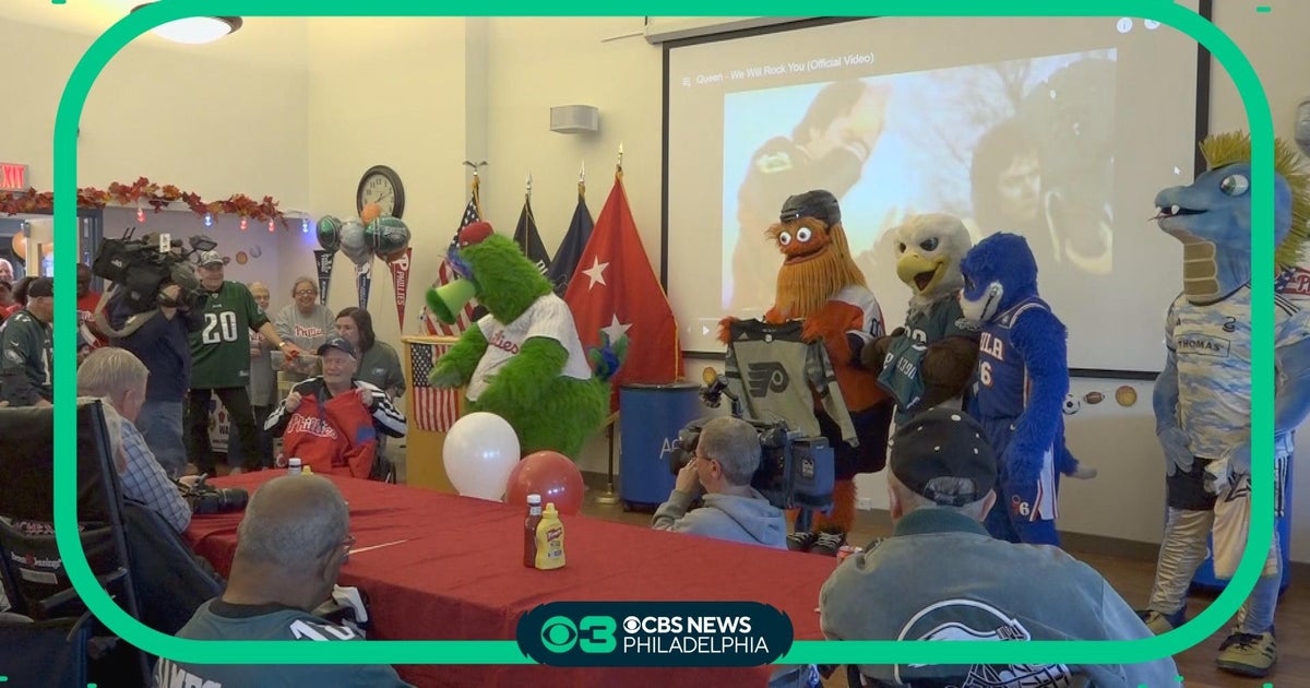 Five Philadelphia mascots make special visit to nearby veterans home ...