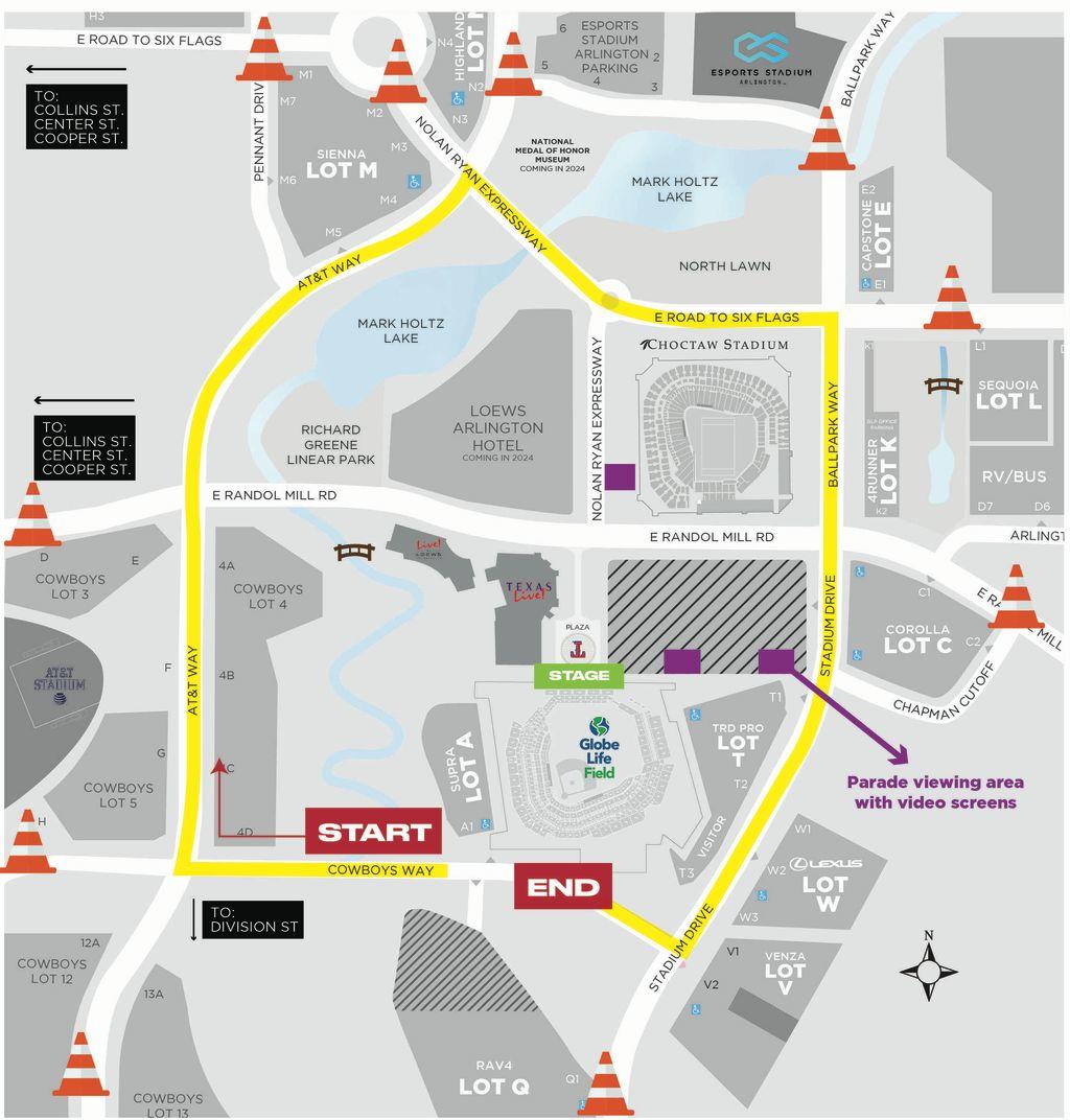 Parade route map shows where Texas Rangers World Series 2023 ...