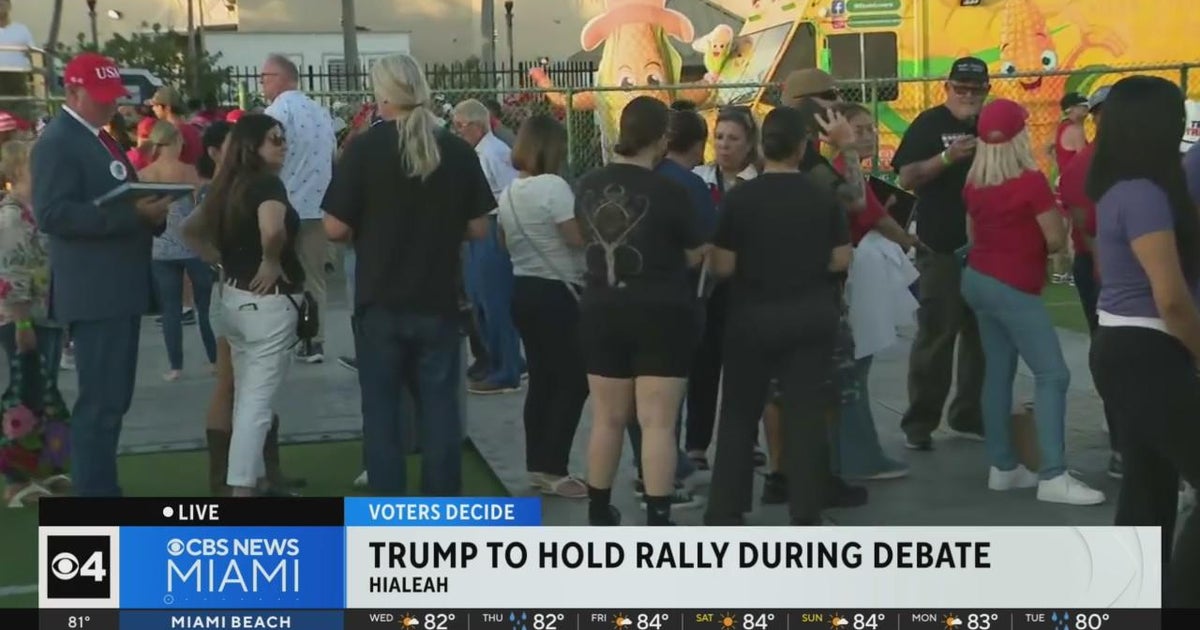 Hundreds gather at Milander Park for Trump Rally - CBS Miami
