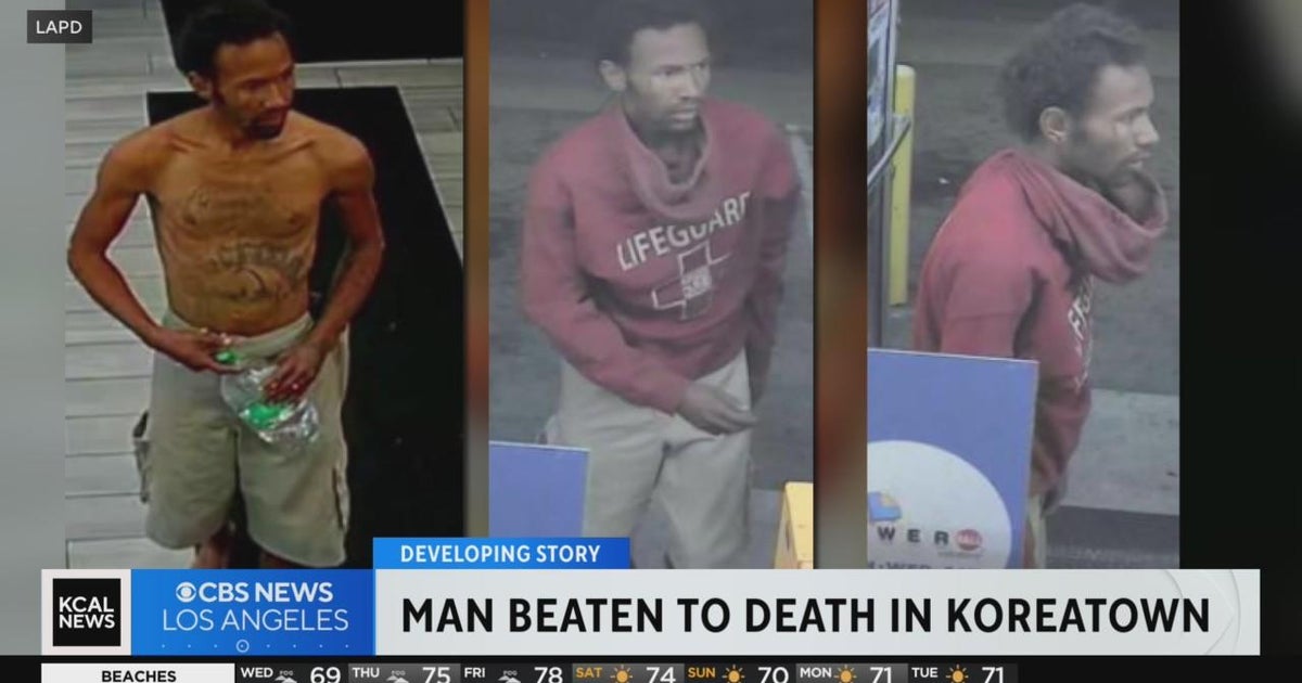 Police searching for suspect who beat man to death in Koreatown - CBS ...