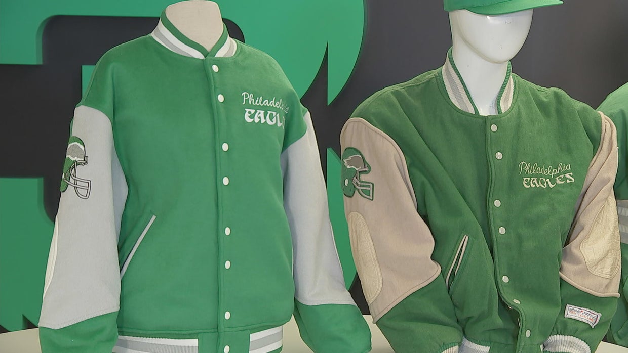 Mitchell and Ness Philadelphia selling Eagles letterhead jacket - CBS ...