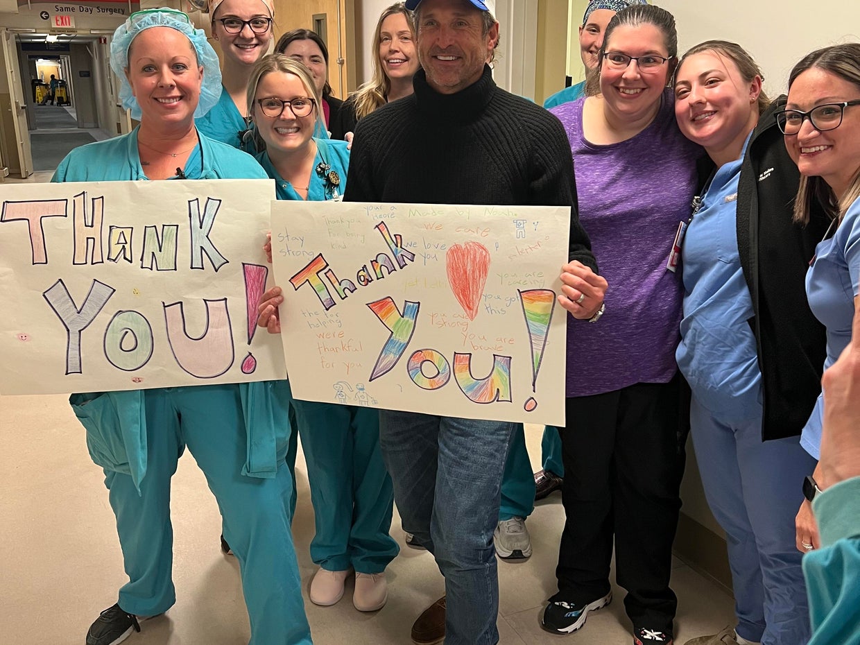 Patrick Dempsey visits hometown of Lewiston, Maine to thank "dedicated ...