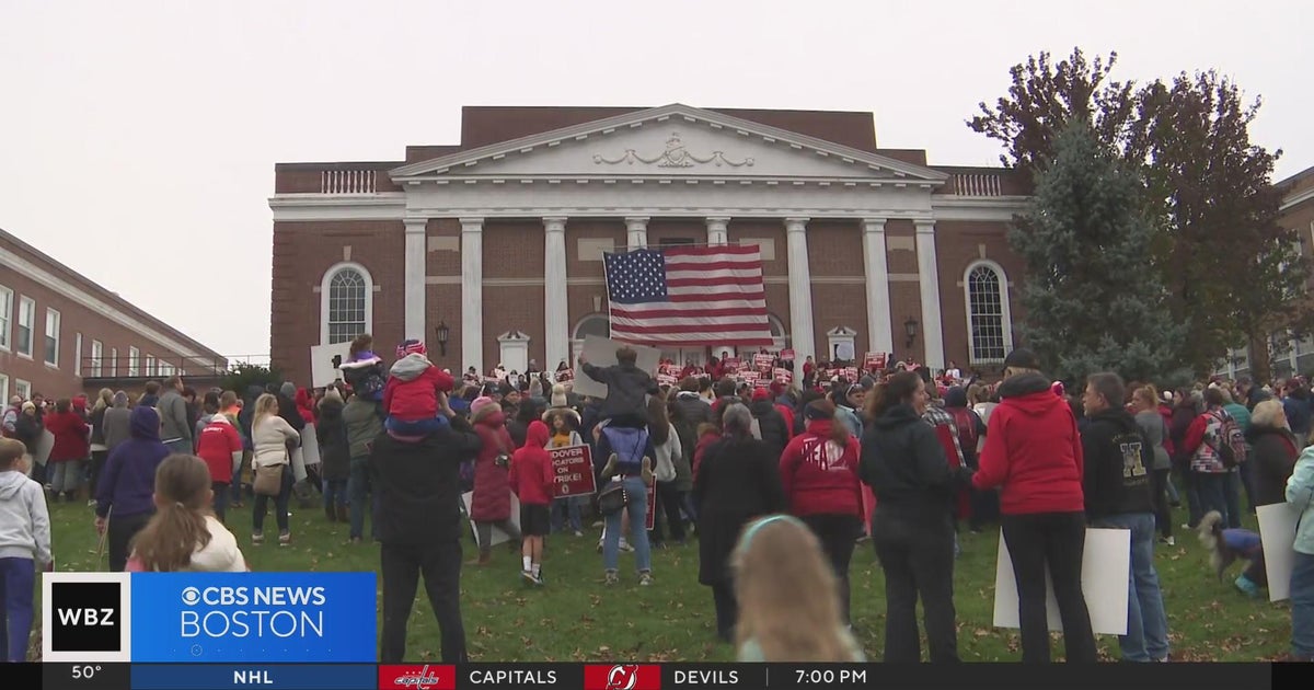 Andover teachers hit picket line, schools closed during strike - CBS Boston