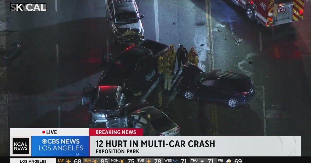 12 injured in multi-car crash in Exposition Park - CBS Los Angeles