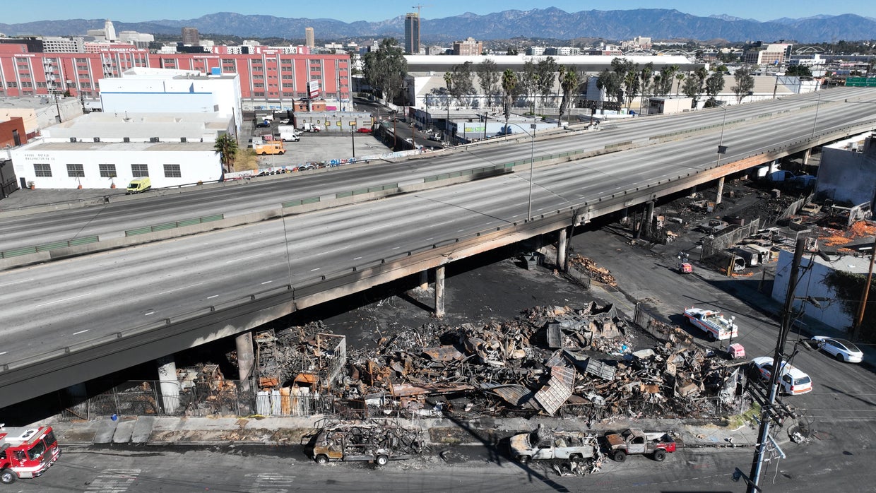 Key L.A. freeway hit by arson fire reopens weeks earlier than expected ...