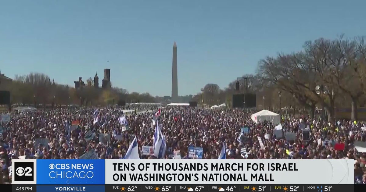 Tens of thousands march for Israel on Washington's National Mall - CBS ...