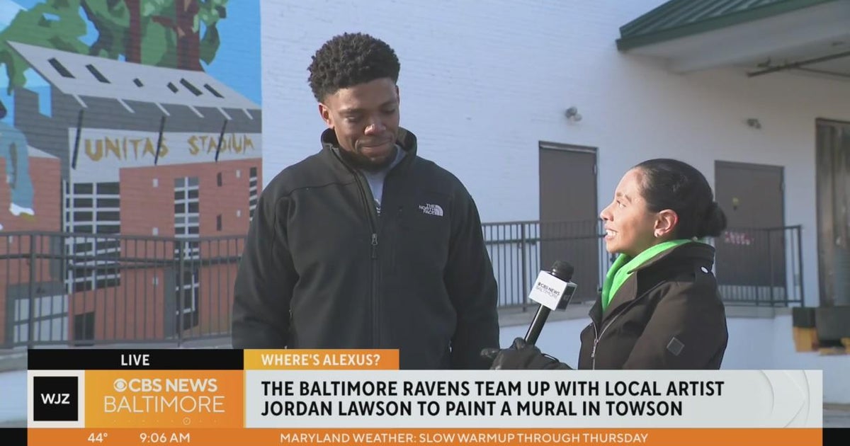 Where's Alexus? Learning about Jordan Lawson, the local artist behind a new Ravens mural - CBS ...