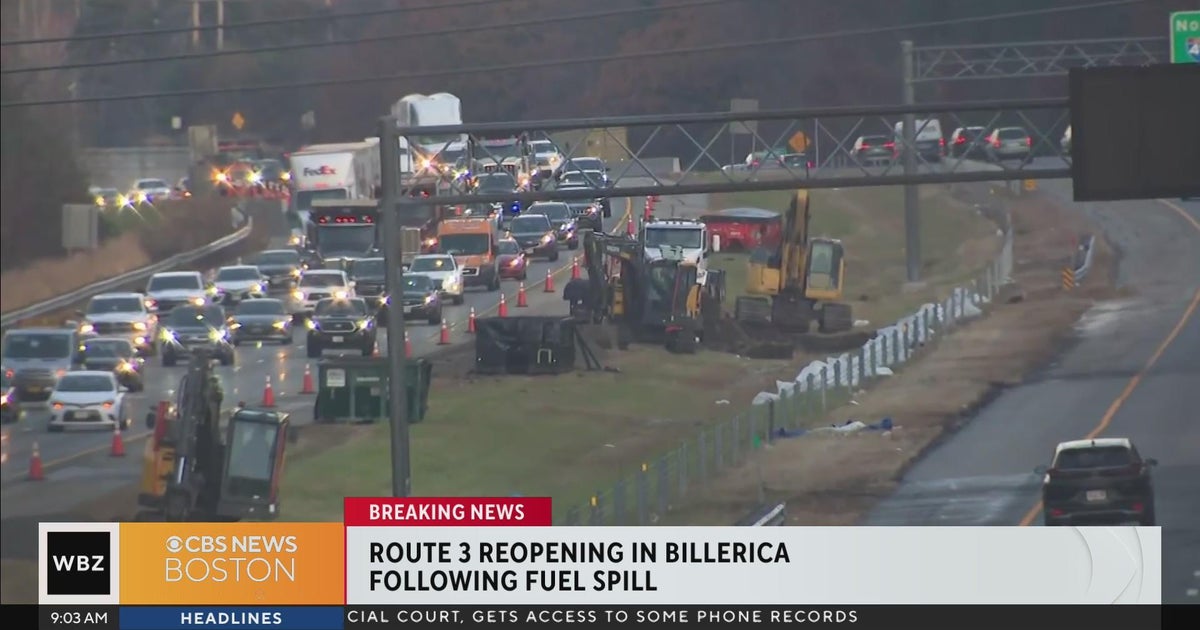 Route 3 in Billerica fully re-opens day after tanker truck crash. - CBS ...