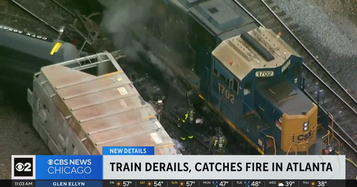 Train derails, catches fire in Atlanta - CBS Chicago