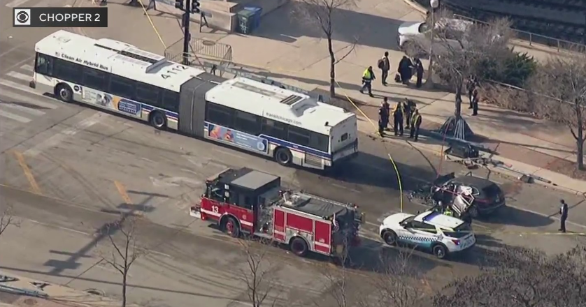 Driver killed when SUV hits back of bus in Chicago - CBS Chicago