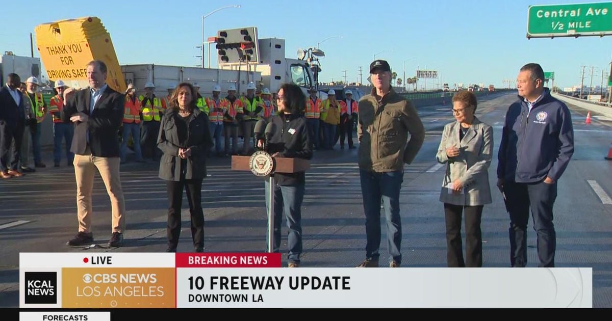 Officials announce reopening of 10 Freeway ahead of schedule - CBS Los ...