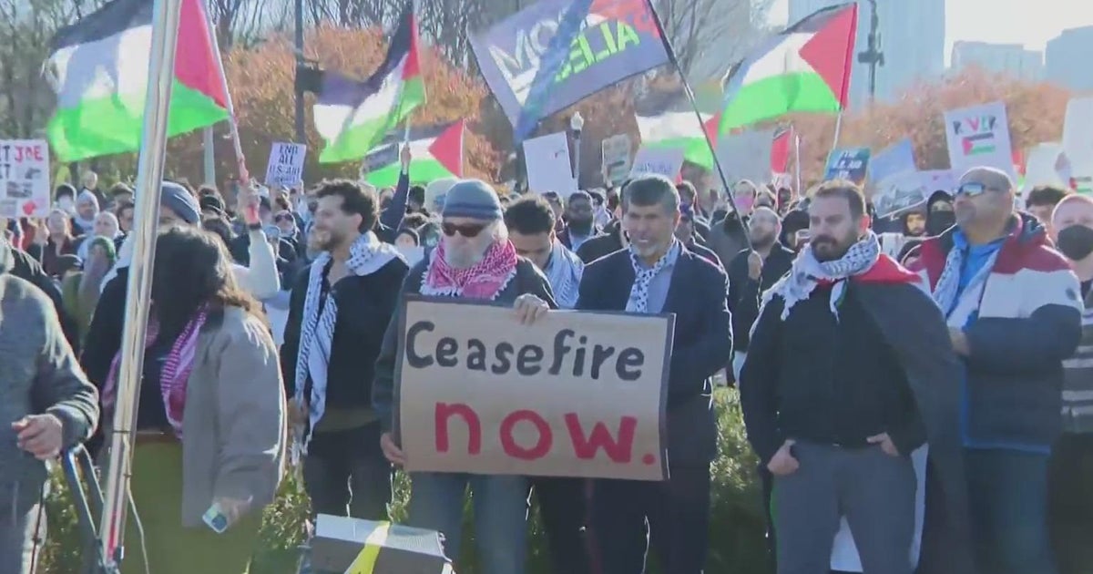 Calls for cease-fire to Israel-Hamas war shut down Chicago street - CBS ...