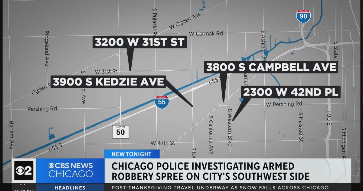 Chicago police investigate 4 armed robberies on Southwest Side - CBS ...