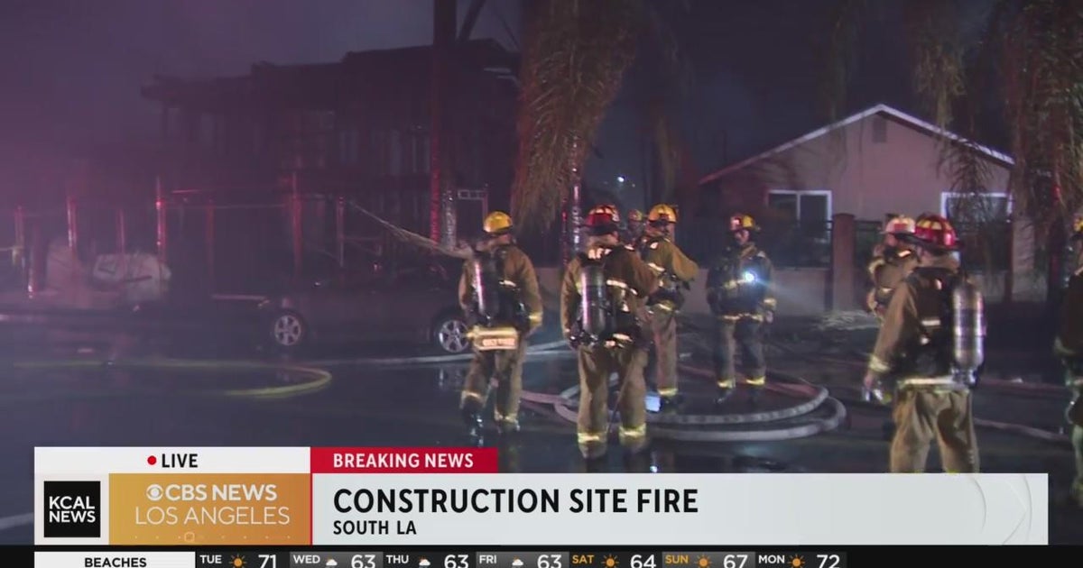 Crews respond to fire at construction site in South LA - CBS Los Angeles