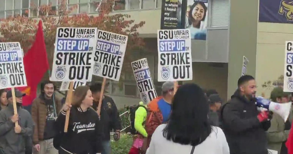 SFSU faculty picket outside campus during one-day strike - CBS San ...