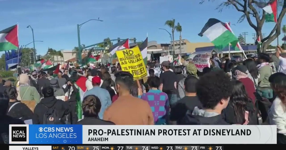 Pro-Palestine protest hits streets outside Disneyland - CBS Los Angeles