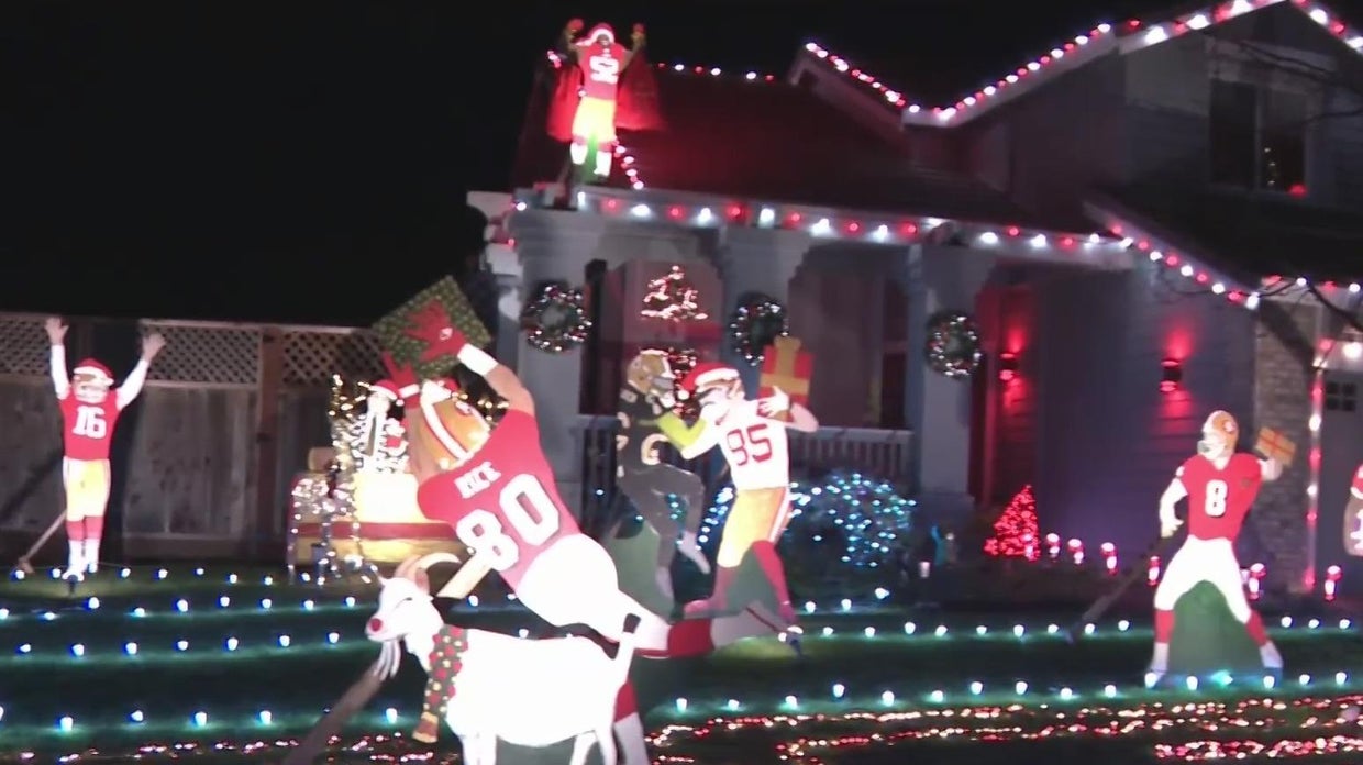 Petaluma family shows love for 49ers with holiday display - CBS San ...