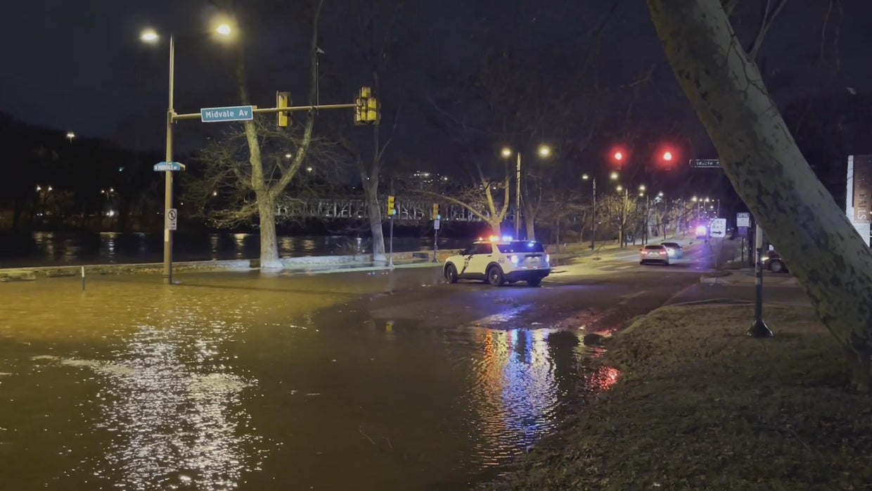 Kelly Drive now open after being closed due to flooding Tuesday - CBS ...