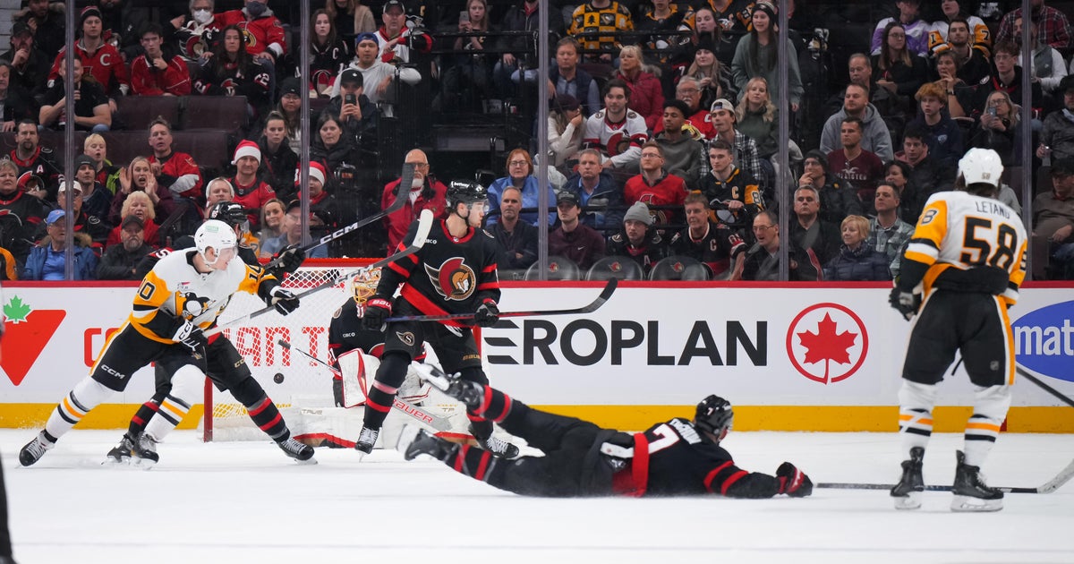 Senators end 6-game losing streak with 5-4 OT win over Penguins - CBS ...