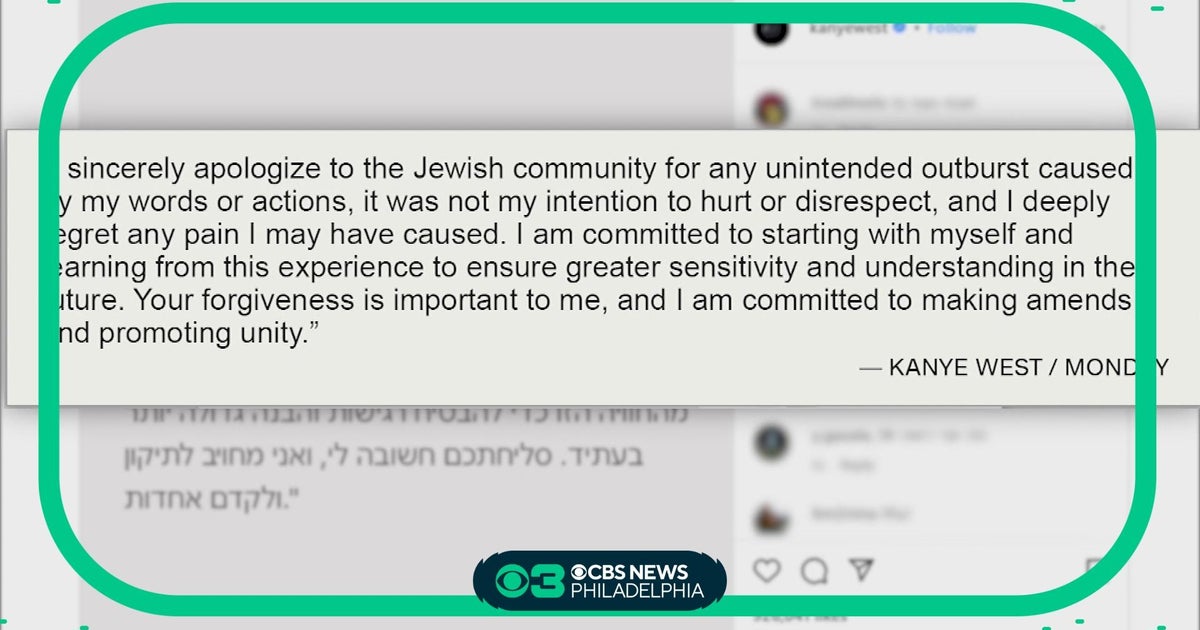 Ye issues apology to Jewish community for antisemitic statements - CBS ...