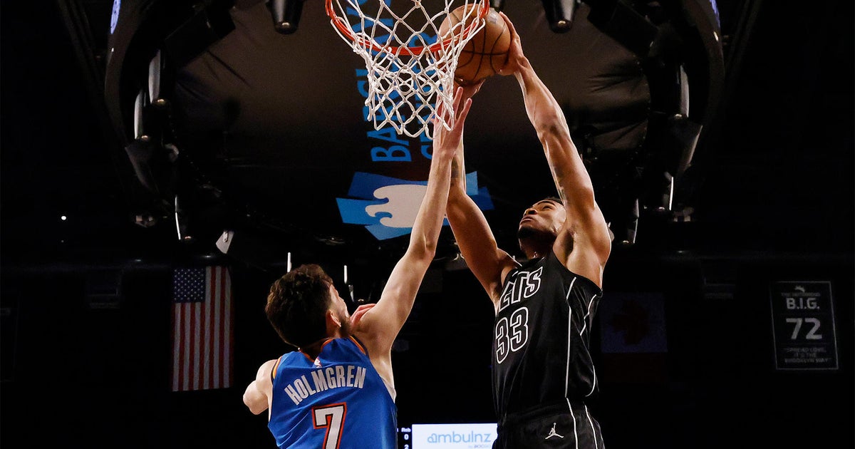 Nets open 32-point lead, beat Thunder to end 5-game losing streak - CBS ...