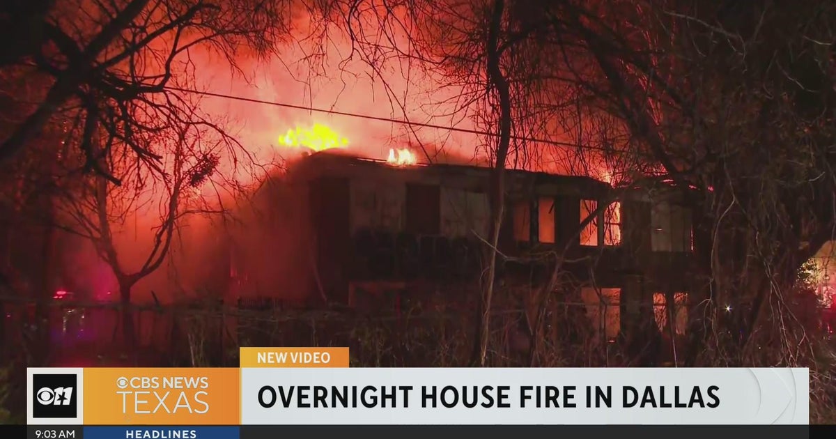 Crews battle overnight house fire in Dallas - CBS Texas
