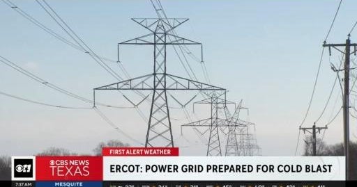ERCOT says power grid is prepared for cold blast - CBS Texas