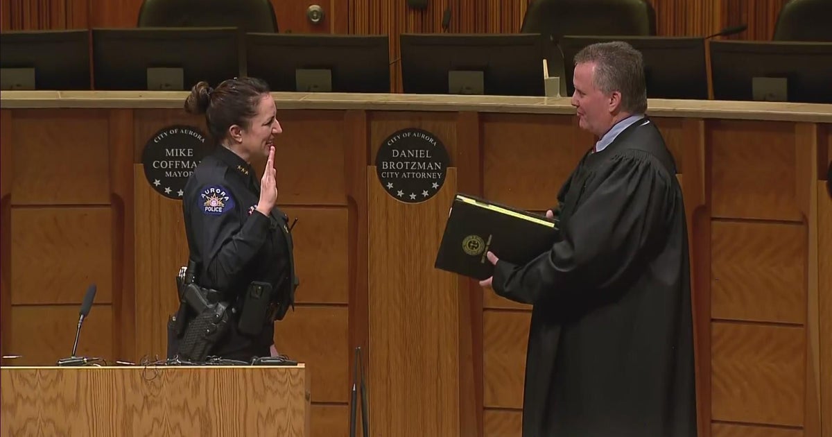 Aurora Interim Police Chief Heather Morris is sworn into office - CBS ...