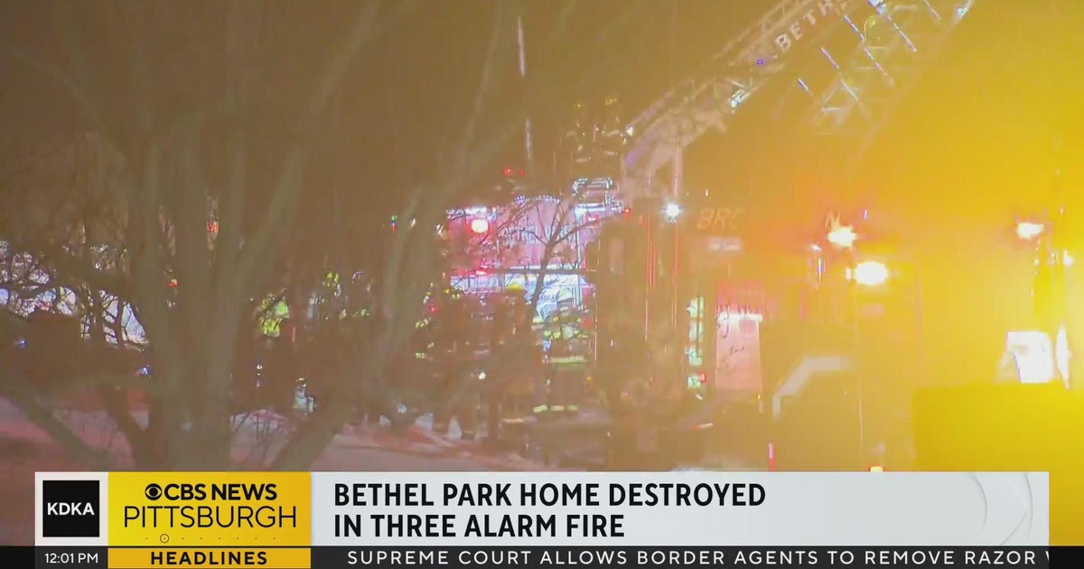 Bethel Park home destroyed in three-alarm fire - CBS Pittsburgh