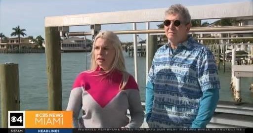 Dolphin rescued after being trapped by illegal net - CBS Miami