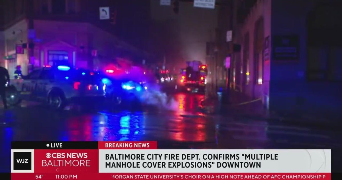 Multiple manhole cover explosions reported in Downtown Baltimore - CBS ...