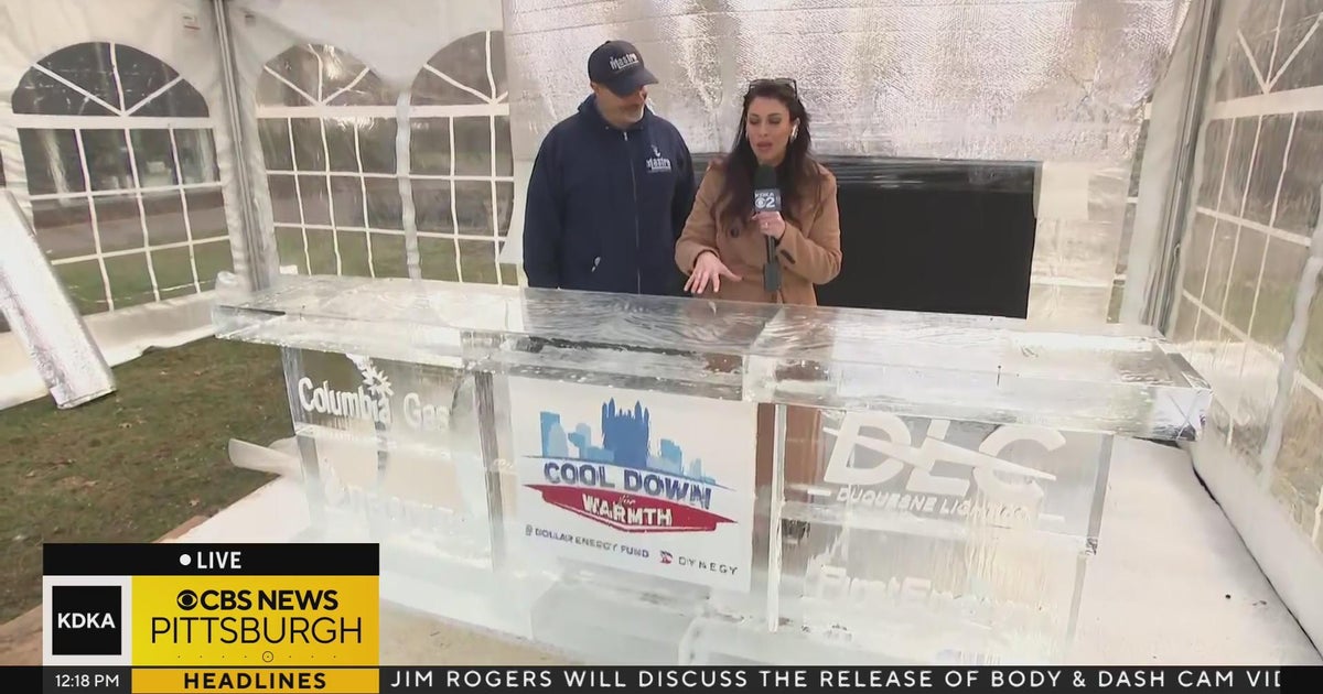 Building of the Cool Down For Warmth ice desk begins - CBS Pittsburgh