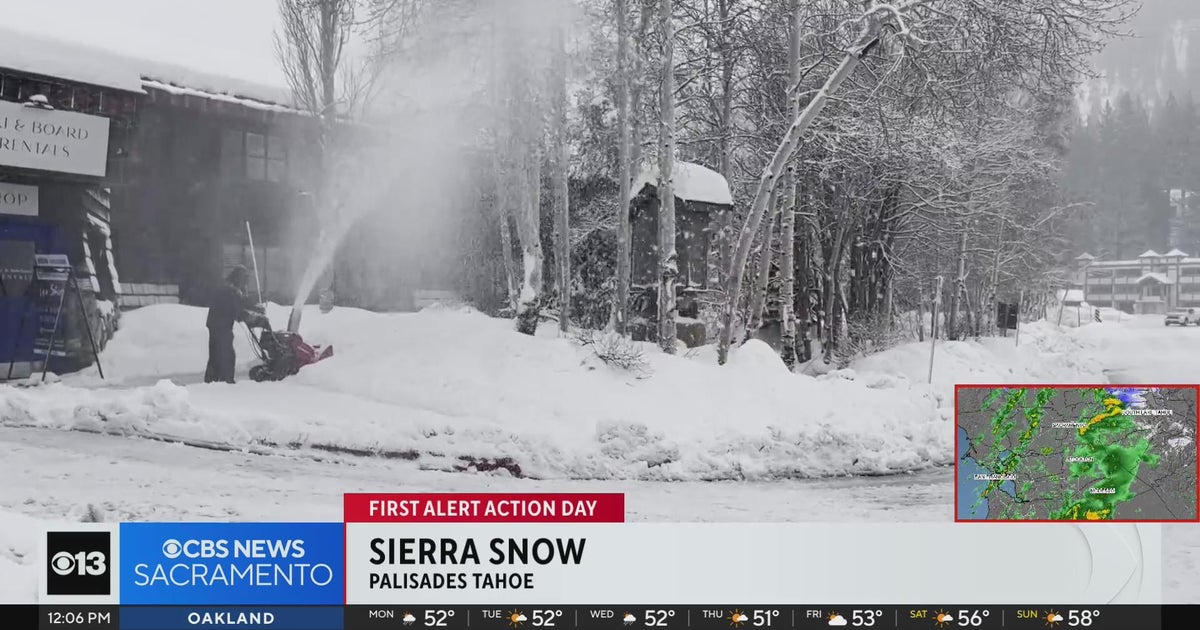 Storm drops as much as foot of snow in some parts of the Sierra - CBS ...