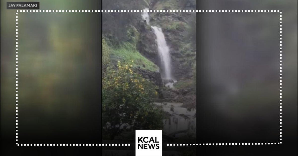 Waterfall forms in Beverly Hills as storm passes through - CBS Los Angeles