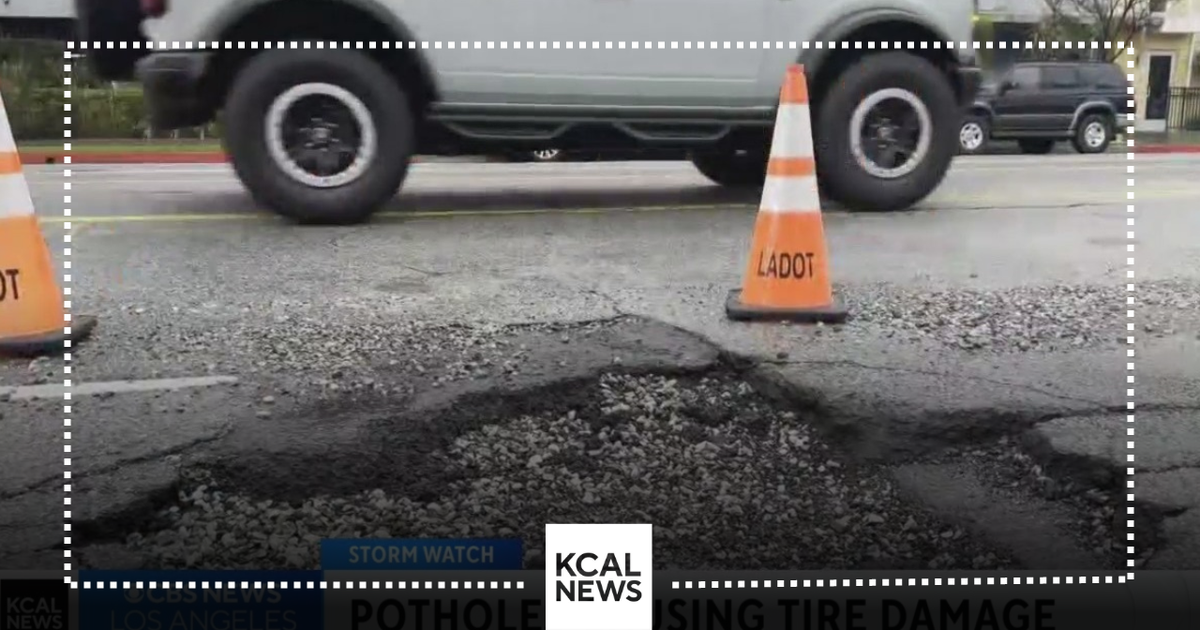 Hundreds of potholes pop up across LA after onslaught of rain - CBS Los ...