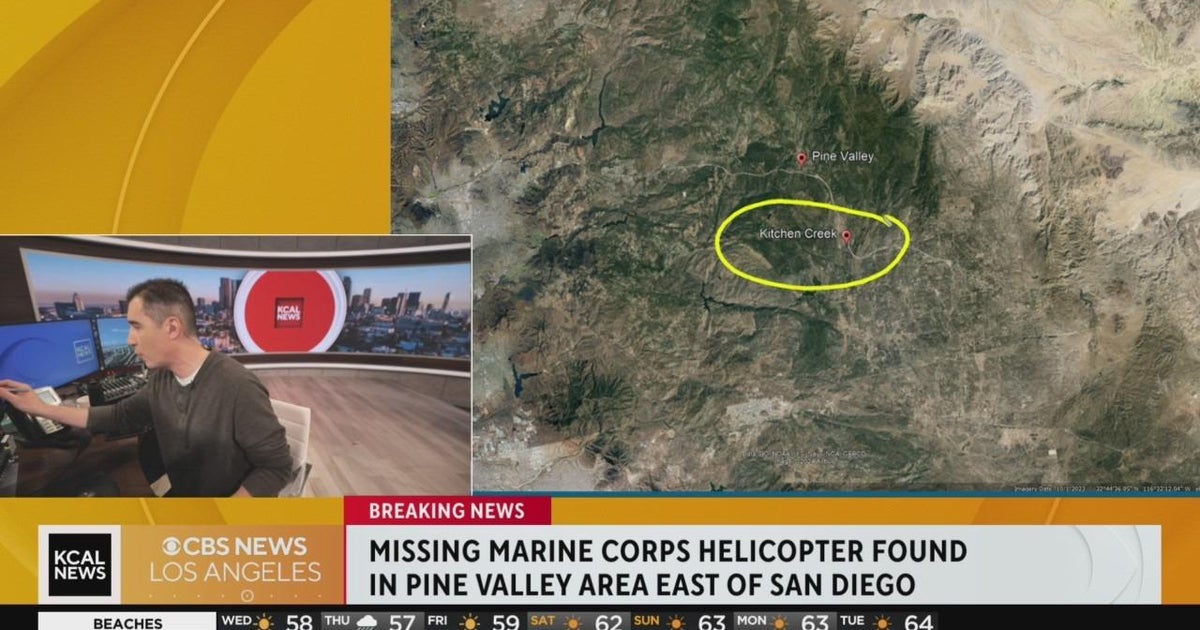 Missing U.S. military helicopter was found in Pine Valley, east of San ...