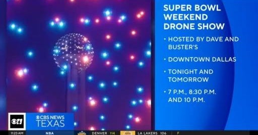 Super Bowl weekend drone show in Dallas - CBS Texas