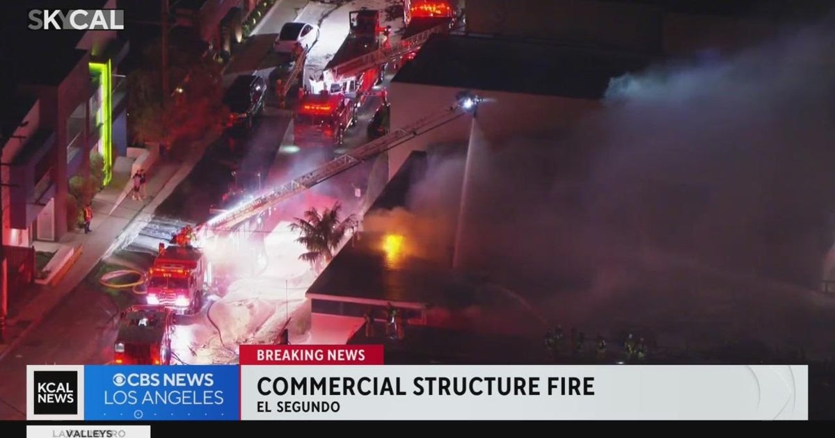 Firefighters respond to fire at commercial building in El Segundo - CBS ...