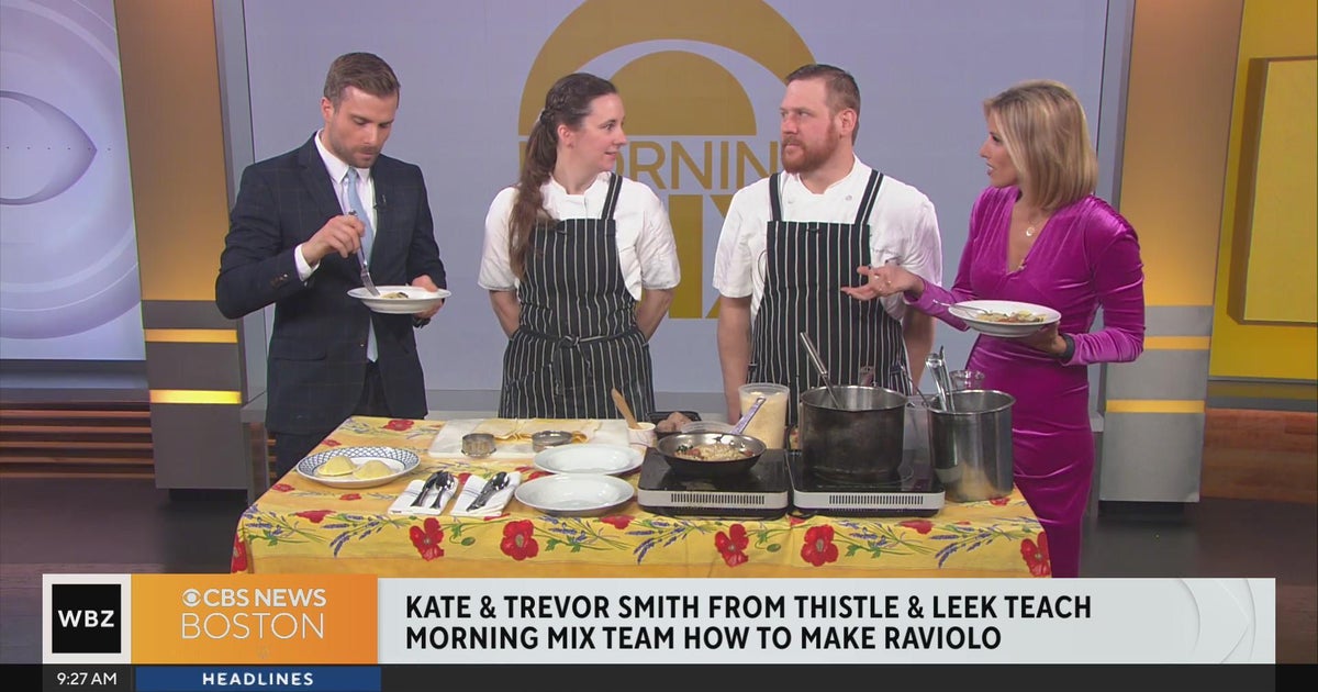 Kate and Trevor Smith from "Thistle and Leek" show how to make raviolo ...